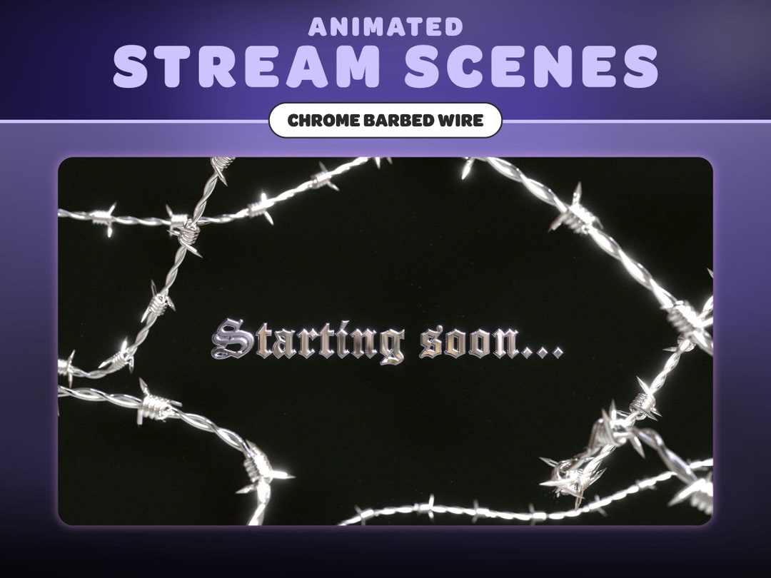 ANIMATED STREAM SCENE Pack | Chrome Barbed Wire | Y2K | Chrome | 2000s ...