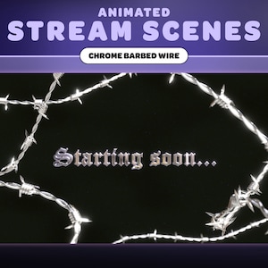 ANIMATED STREAM SCENE Pack | Chrome Barbed Wire | Y2K | Chrome | 2000s ...