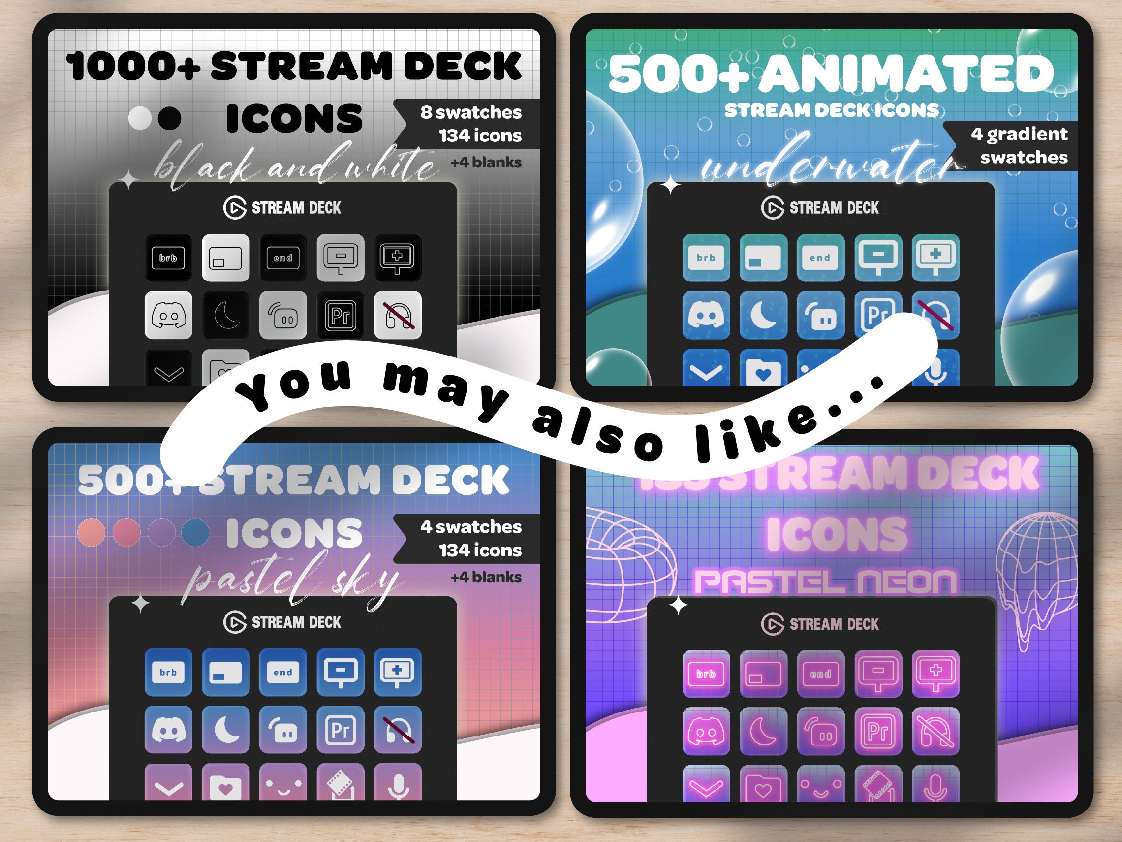 STREAM DECK ICONS Kawaii Set 1 Streamer Twitch Discord - Etsy UK