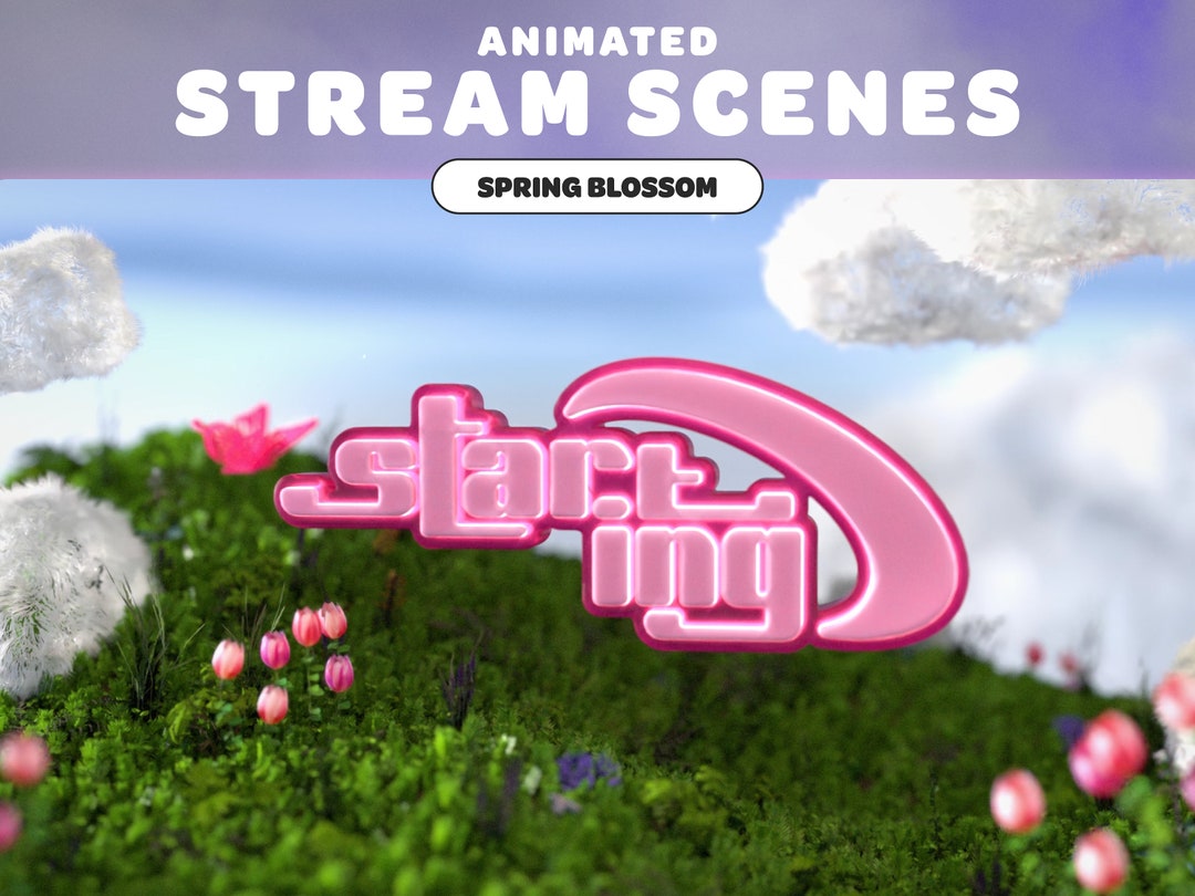 ANIMATED STREAM SCENE Pack | Spring Blossom | Pink | Cute | 2000s Style ...