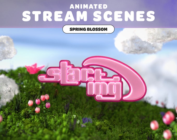 ANIMATED STREAM SCENE Pack | Spring Blossom | Pink | Cute | 2000s Style ...