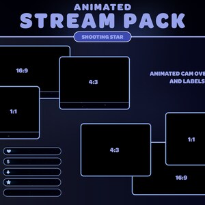 ANIMATED STREAM Pack | Shooting Star | Galaxy | Star Burst | Blue ...