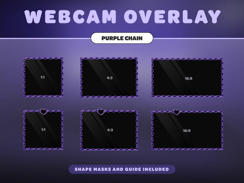 Purple Chain WEBCAM OVERLAY Stream Overlay Twitch - Etsy