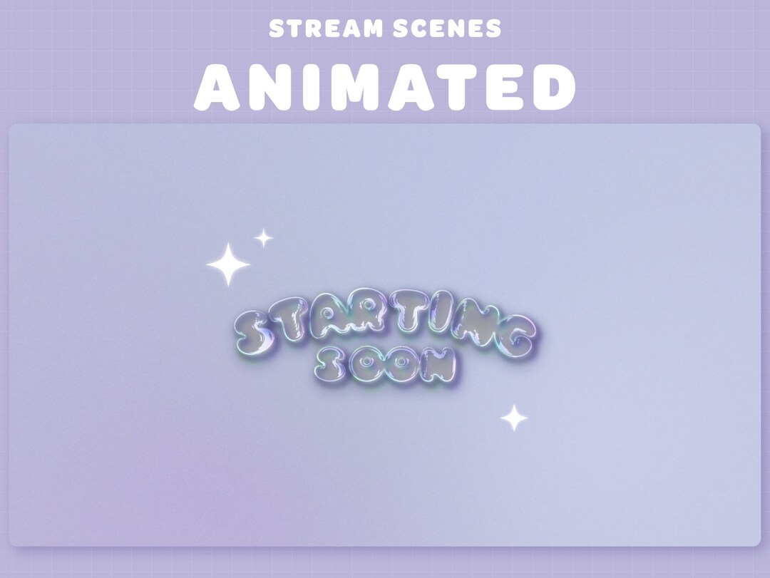 Cute Soap Bubble ANIMATED STREAM SCENE Pack | Pastel Blue & Purple ...