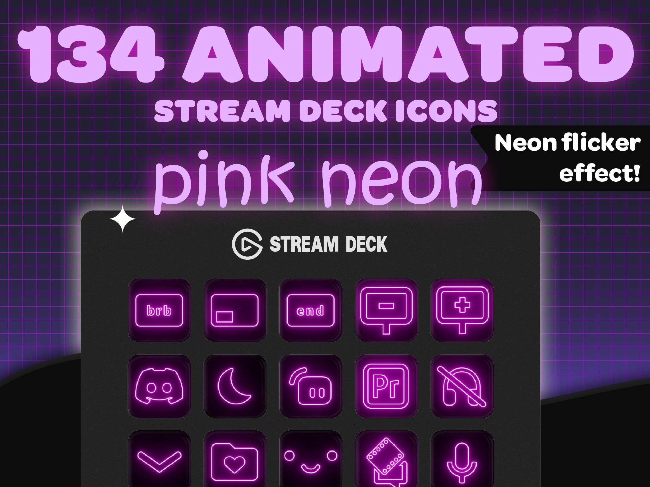 ANIMATED PINK NEON Stream Deck Icons Streamer Twitch - Etsy UK