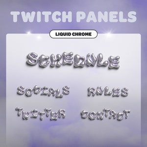 Silver Liquid Chrome TWITCH PANELS | Grey | Streamer | Twitch ...