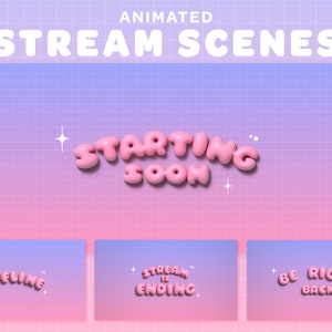 Cute Pink Bubblegum ANIMATED STREAM SCENE Pack | Pastel Pink | Streamer ...