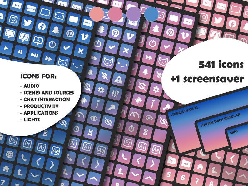 STREAM DECK ICONS Pastel Sky Streamer Twitch Discord - Etsy