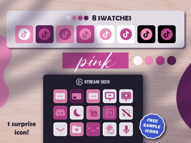 STREAM DECK ICONS Pink Streamer Twitch Discord Youtube - Etsy
