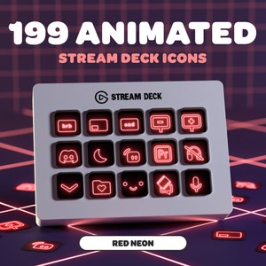 ANIMATED RED NEON Stream Deck Icons | Streamer | Twitch | Discord ...