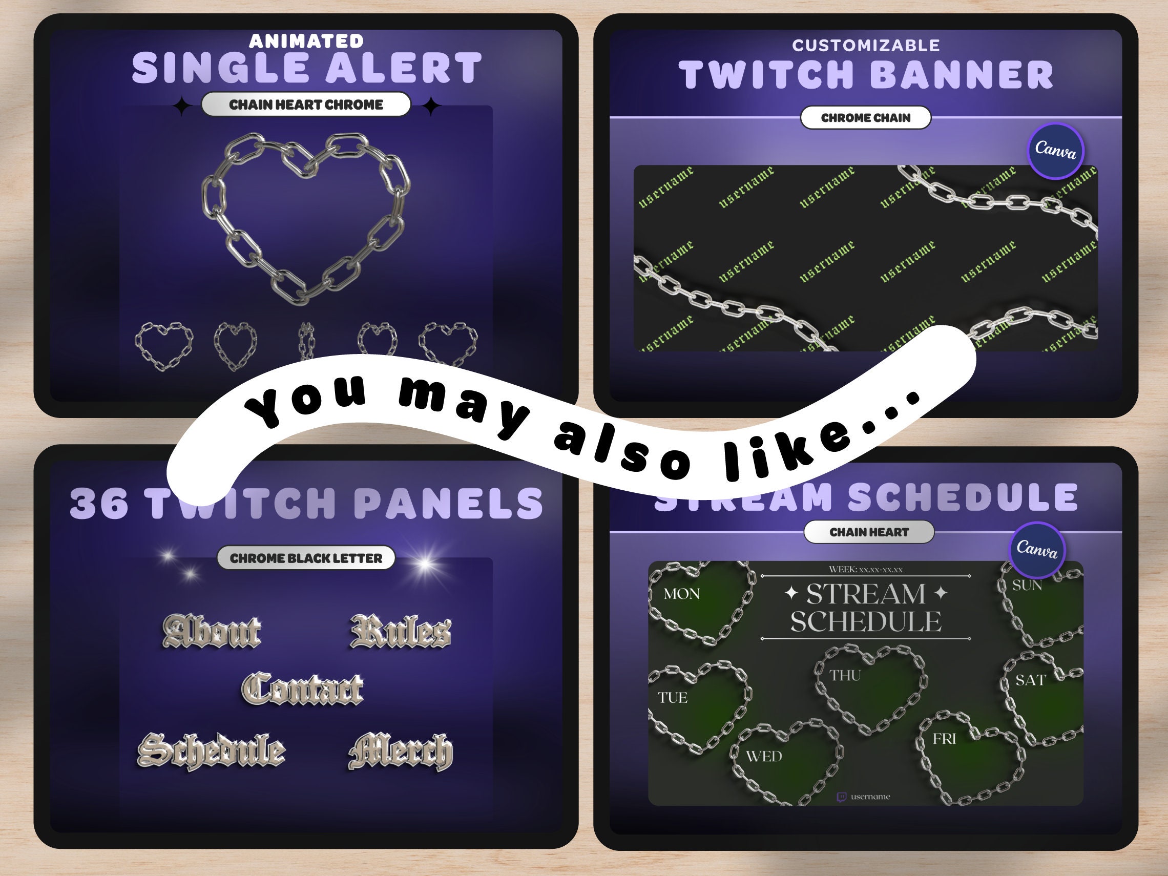 ANIMATED STREAM SCENE Pack Chrome Chains Y2K Chrome - Etsy