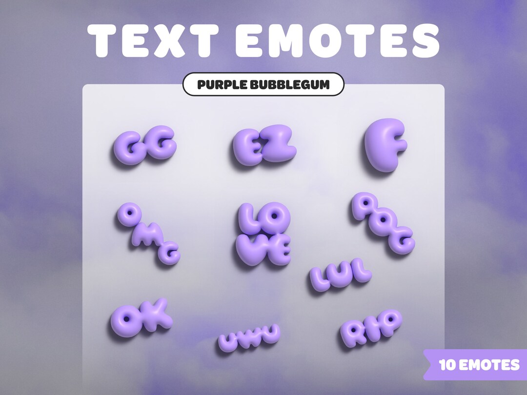 Purple Bubblegum EMOTES | Pastel Purple | Streamer | Twitch | Youtube ...