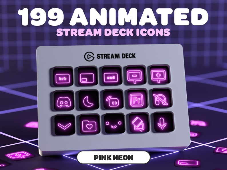 ANIMATED PINK NEON Stream Deck Icons Streamer Twitch - Etsy