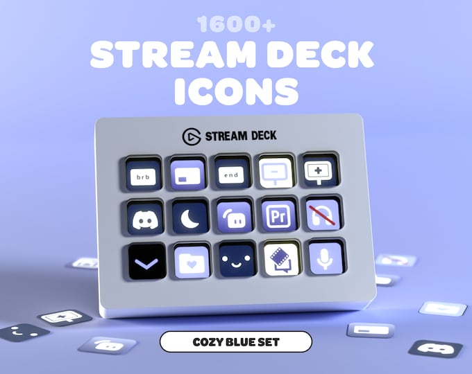 STREAM DECK ICONS Cozy Blue | Streamer | Twitch | Discord | Youtube ...