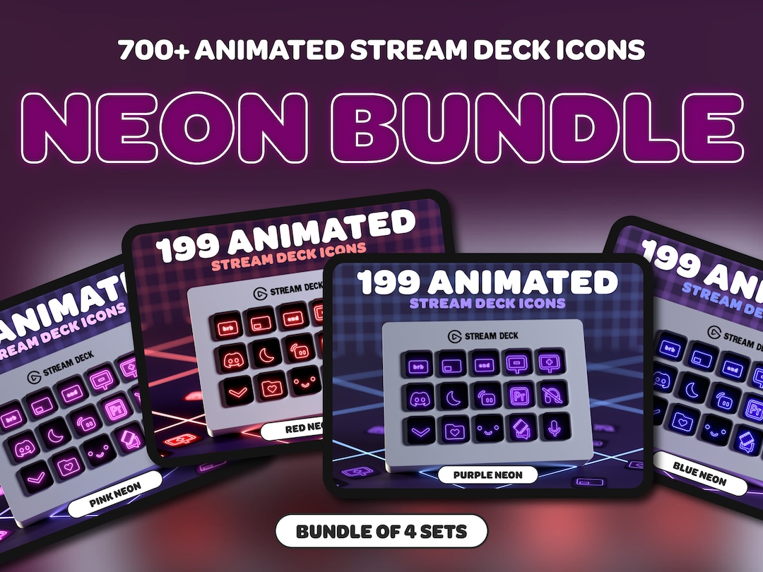 Animated STREAM DECK ICONS Neon Bundle Streamer Twitch - Etsy