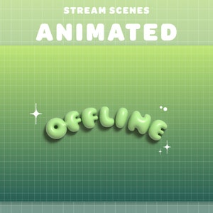 Cute Green Bubblegum ANIMATED STREAM SCENE Pack | Matcha and Forest ...