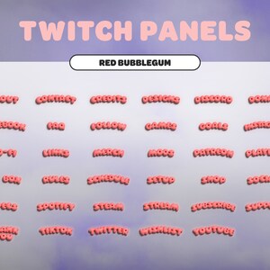 Red Bubblegum TWITCH PANELS | Cute Pastel Red | Streamer | Twitch ...