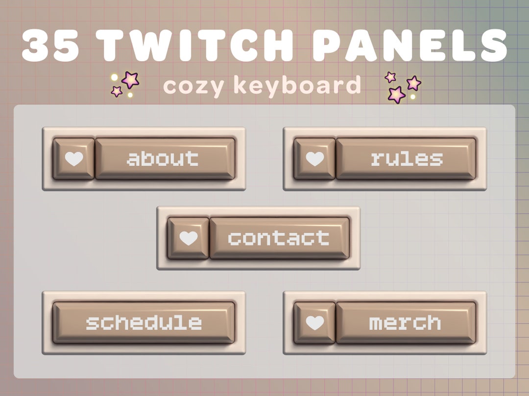 Gaming Keyboard TWITCH PANELS Beige Cafe Au Lait Streamer Twitch ...