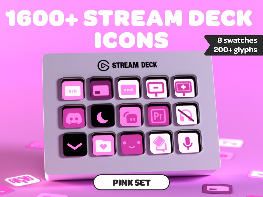 STREAM DECK ICONS Pink Streamer Twitch Discord Youtube Streaming Assets ...