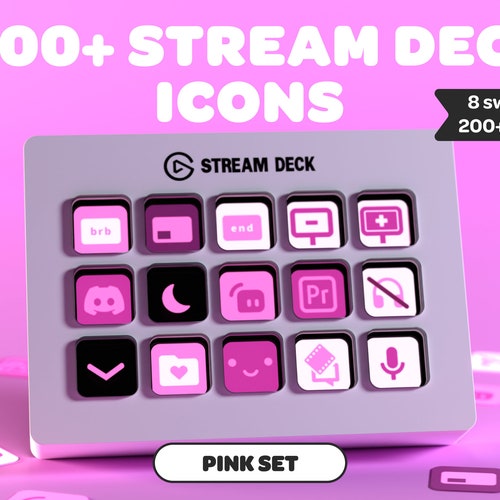 STREAM DECK ICONS Pink Streamer Twitch Discord Youtube - Etsy