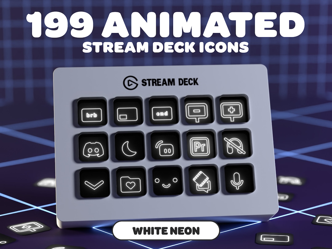 ANIMATED WHITE NEON Stream Deck Icons Streamer Twitch - Etsy