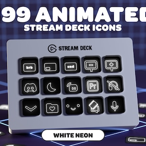 ANIMATED WHITE NEON Stream Deck Icons Streamer Twitch - Etsy
