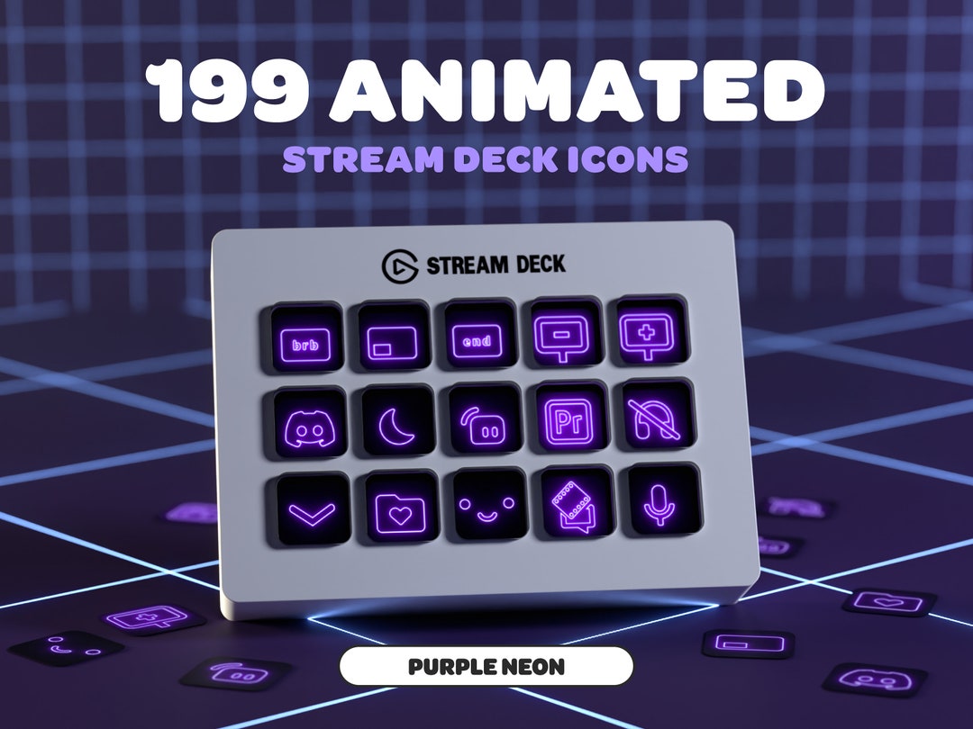 ANIMATED PURPLE NEON Stream Deck Icons | Streamer | Twitch | Discord ...