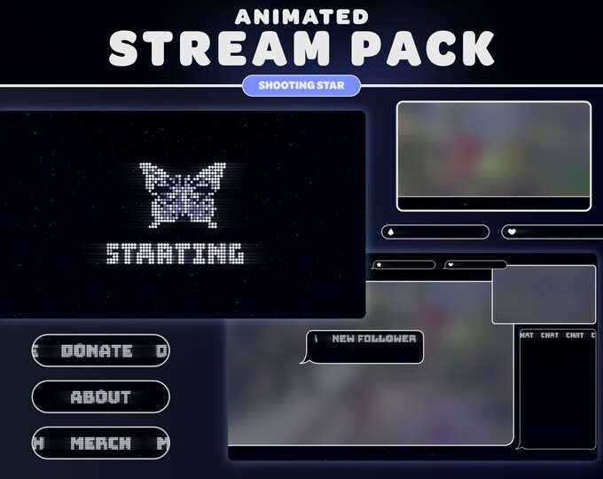 ANIMATED STREAM Pack | Shooting Star White | Galaxy | Star Burst ...