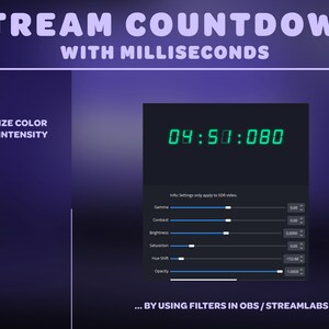 Stream Countdown Timer With Milliseconds Customizable 3 Min, 5 Min Starting Soon Streamer Twitch ...