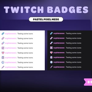 Pastel Pixel Meds TWITCH BADGES | Pink Blue Purple | Sub Badges | Bit ...