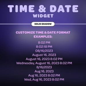 Customizable Time and Date Widget | for Twitch, Youtube and Facebook ...