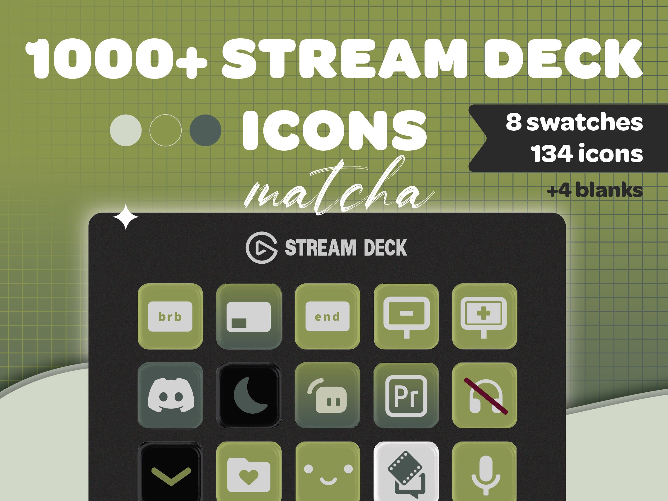 STREAM DECK ICONS Matcha Streamer Twitch Discord - Etsy