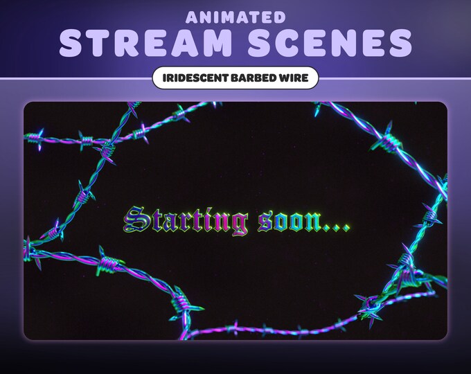 ANIMATED STREAM SCENE Pack | Iridescent Barbed Wire | Y2K | Chrome ...