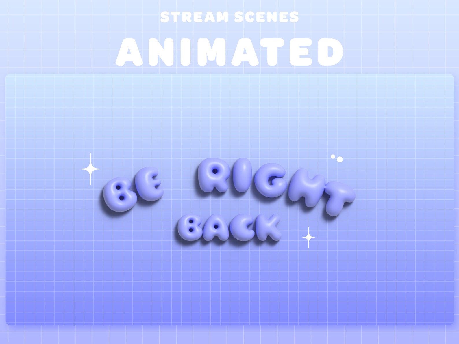 Cute Blue Bubblegum ANIMATED STREAM SCENE Pack | Pastel Blue | Streamer ...