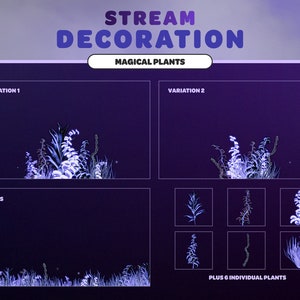 ANIMATED STREAM DECORATION Magical Plants | Blue | Particles | Streamer ...