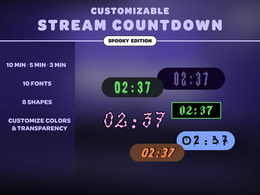 Stream Countdown Timer | Spooky Edition | Customizable | 3 Min, 5 Min ...