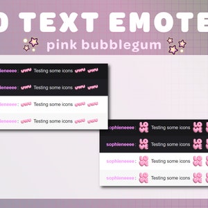 Pink Bubblegum EMOTES Cute Pastel Pink Streamer Twitch Youtube Discord ...