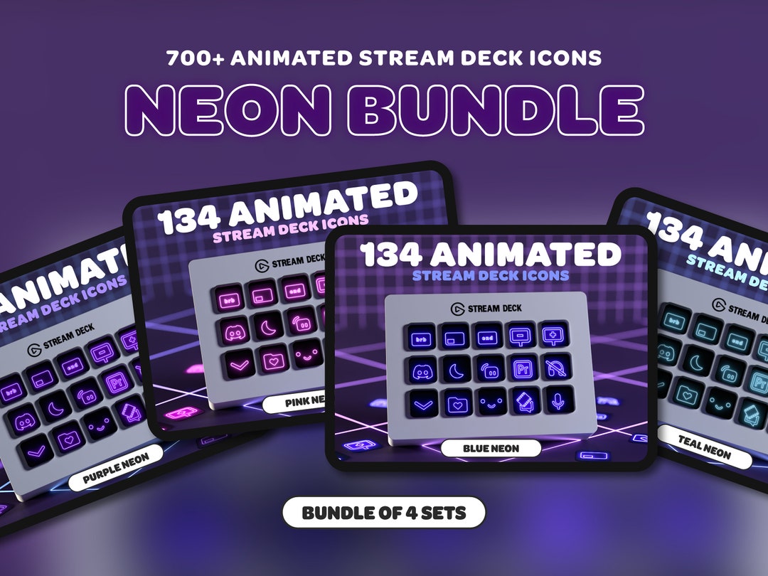 Animated STREAM DECK ICONS Neon Cyberpunk Bundle | Streamer | Twitch ...