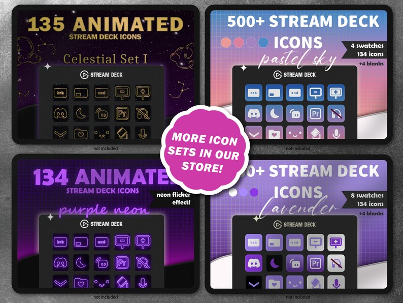 ANIMATED PINK NEON Stream Deck Icons Streamer Twitch - Etsy