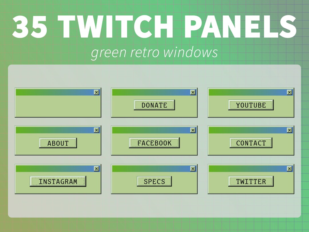 35 Green Windows Alert TWITCH PANELS Green Streamer - Etsy