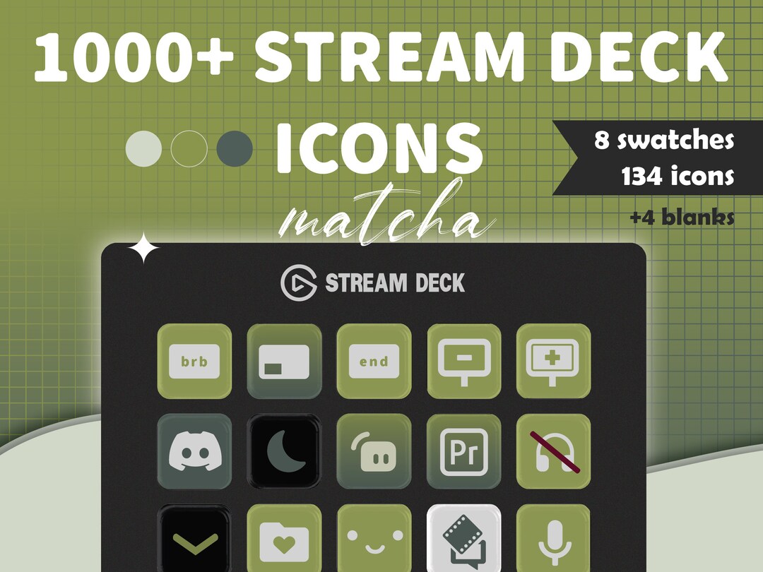 STREAM DECK ICONS Matcha Streamer Twitch Discord - Etsy