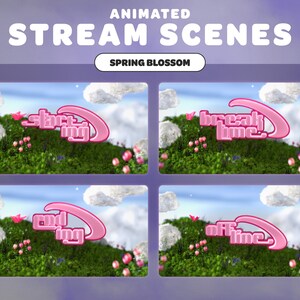 ANIMATED STREAM SCENE Pack | Spring Blossom | Pink | Cute | 2000s Style ...