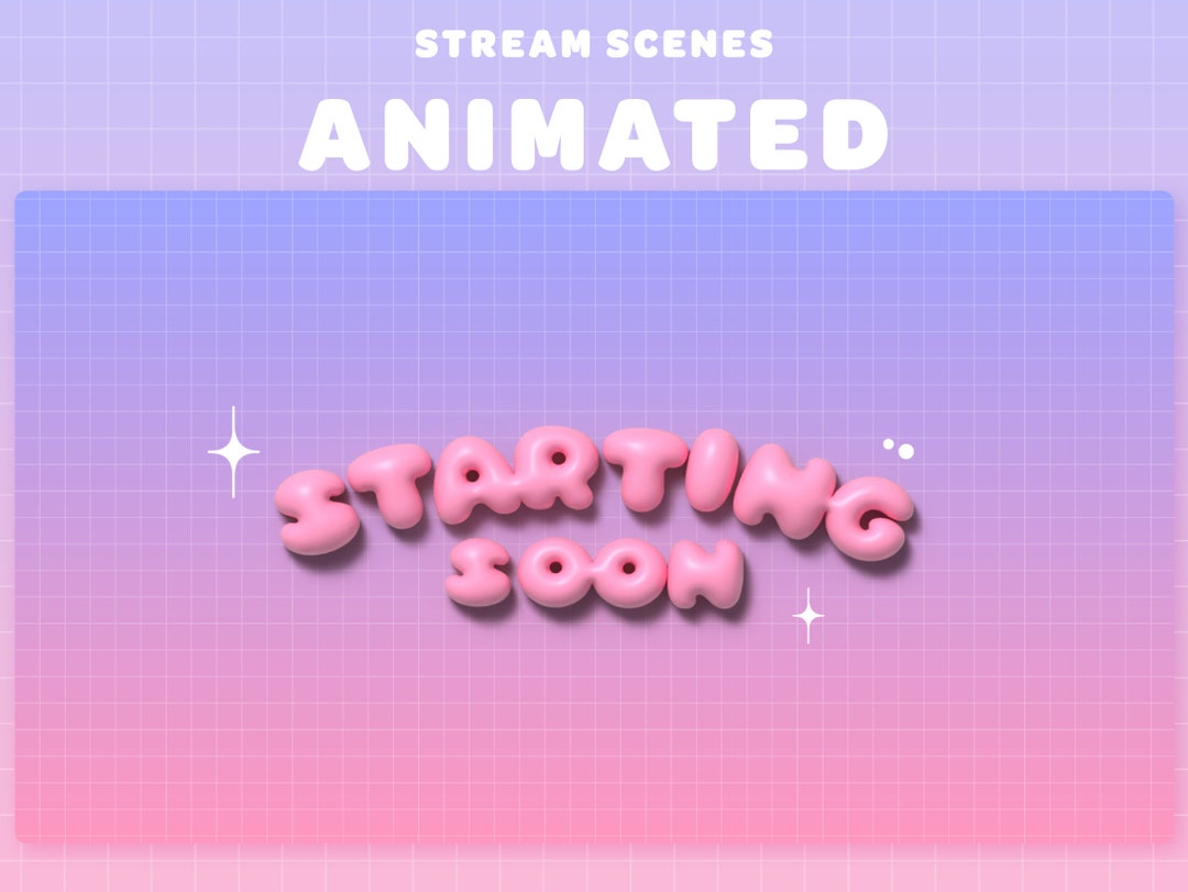 Cute Pink Bubblegum ANIMATED STREAM SCENE Pack | Pastel Pink | Streamer ...