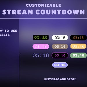 Stream Countdown Timer | Customizable | 3 Min, 5 Min, 10 Min | Starting Soon | Streamer | Twitch ...