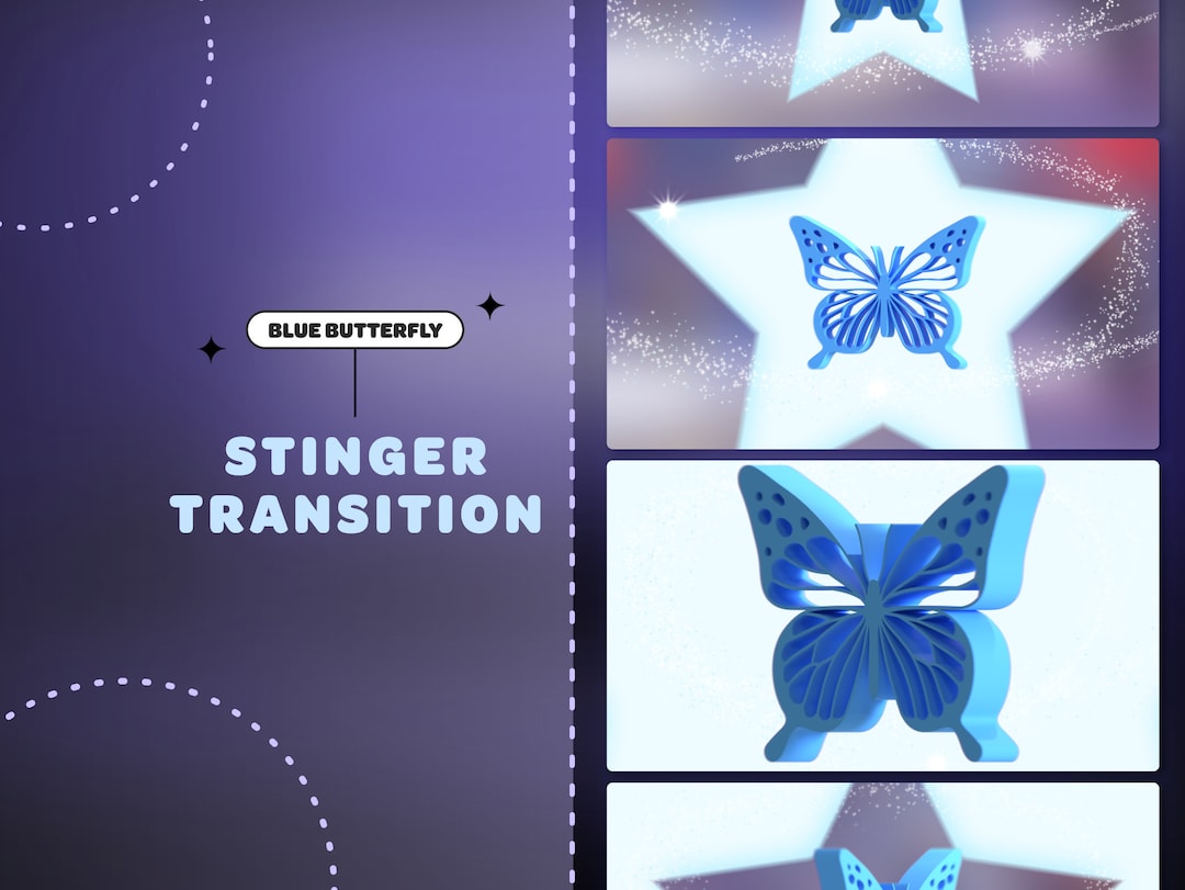 STINGER TRANSITION Blue Butterfly | Stream Transition | Twitch ...
