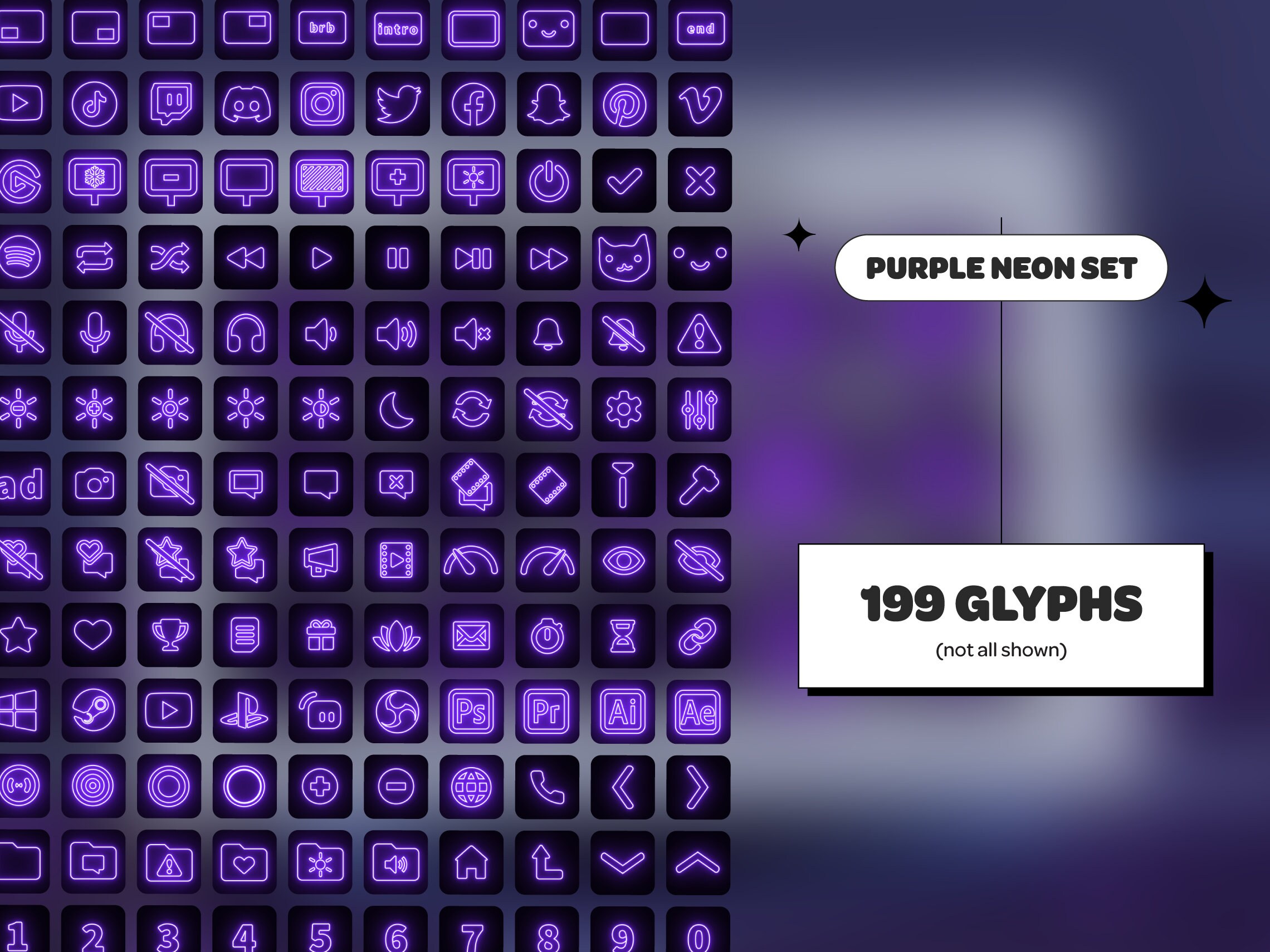 ANIMATED PURPLE NEON Stream Deck Icons Streamer Twitch - Etsy Australia