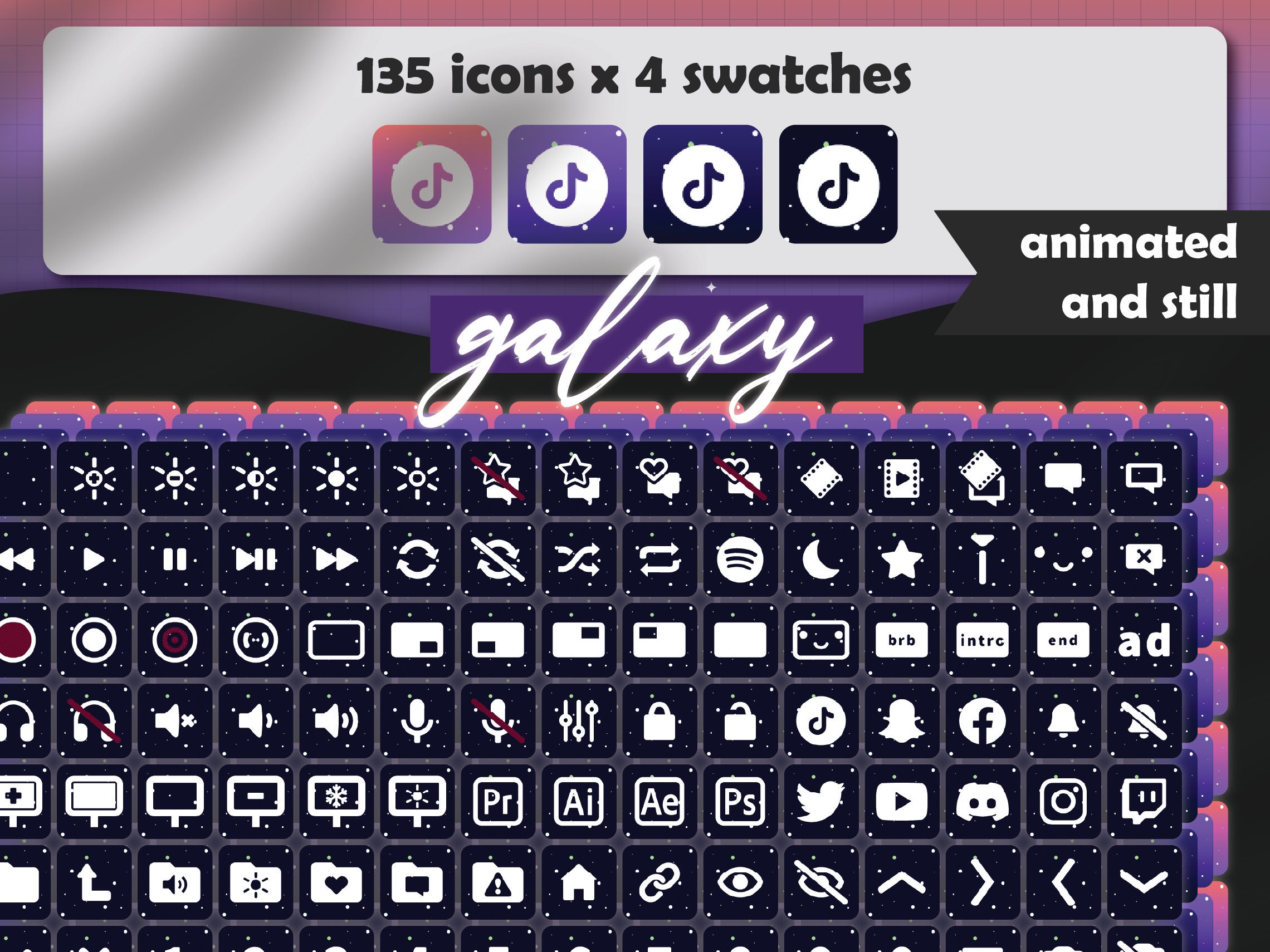ANIMATED GALAXY Stream Deck Icons Streamer Twitch - Etsy Canada
