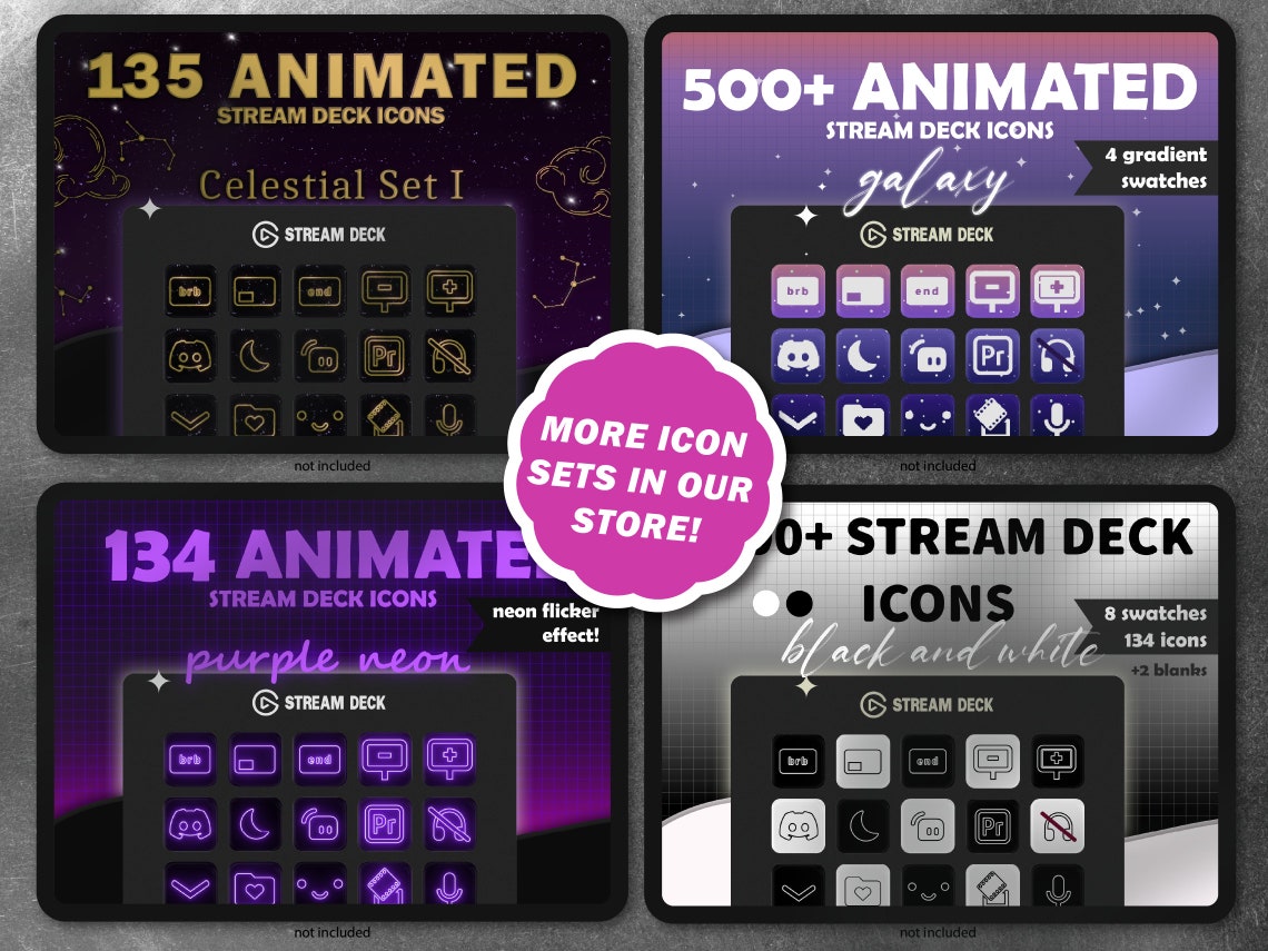 ANIMATED BLUE NEON stream deck icons Streamer Twitch - Etsy Schweiz
