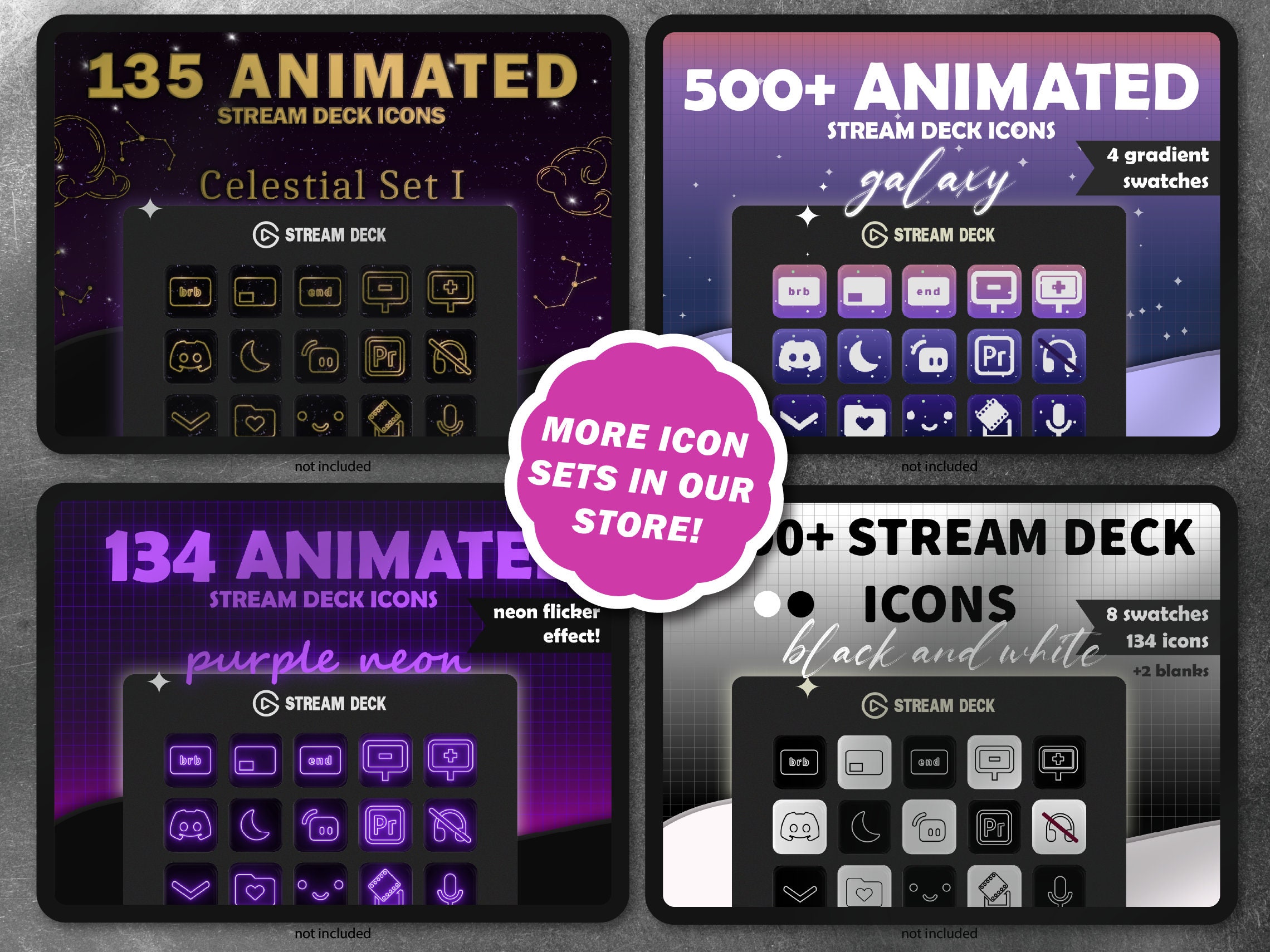 ANIMATED BLUE NEON stream deck icons Streamer Twitch - Etsy Schweiz