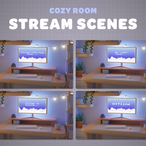 ANIMATED STREAM SCENES Cozy Room | Pastel Blue | Streamer | Twitch ...